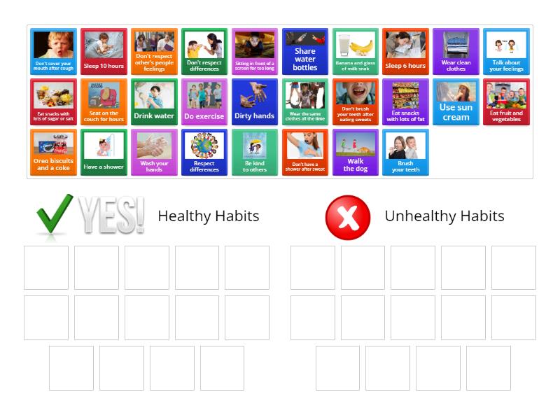 Unit 4: Healthy habits - Ordenar por grupo
