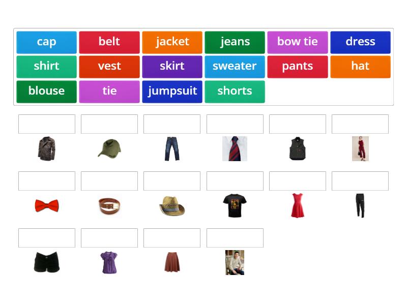 Basic Clothing Vocabulary - Match up
