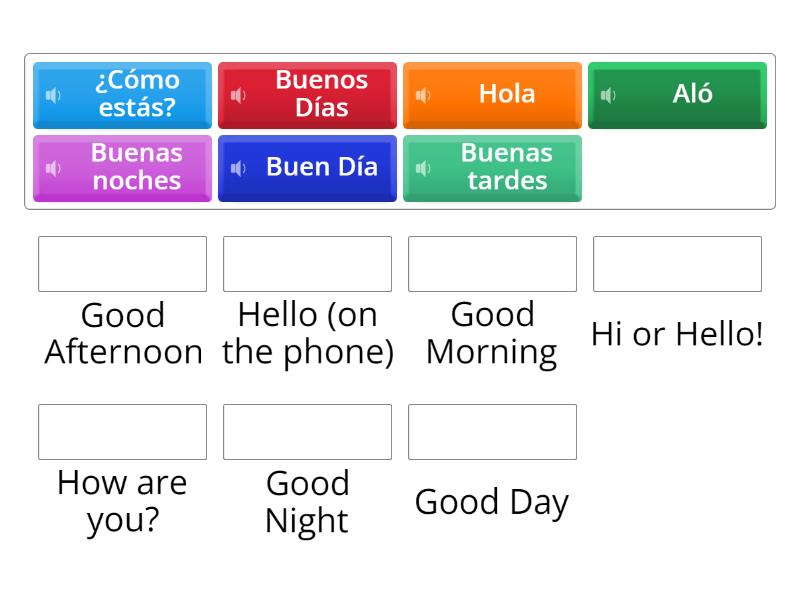 Saludos - Greetings - Match up