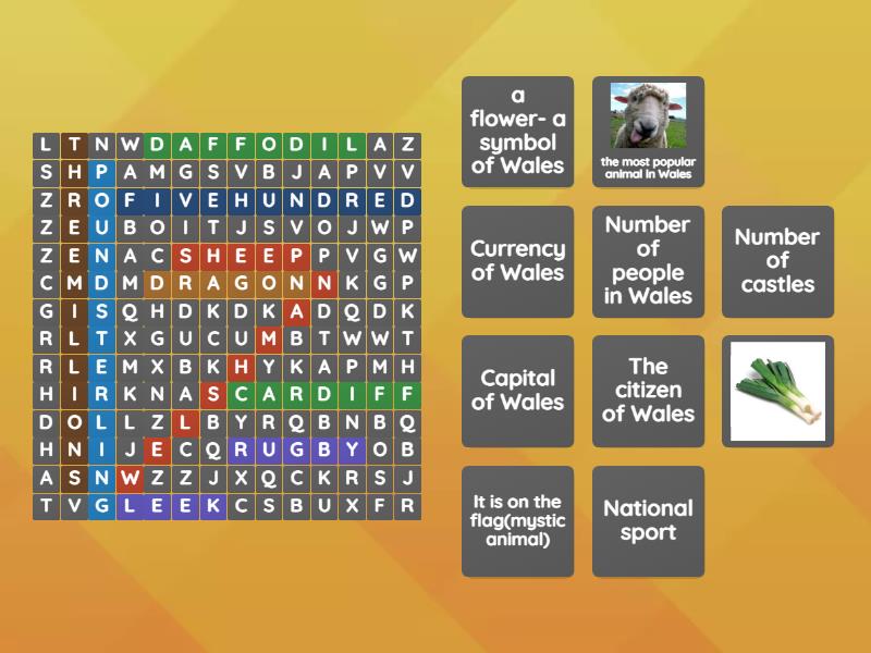 Wales - Wordsearch