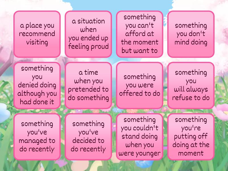 ts inter 9e verb patterns - Flip tiles