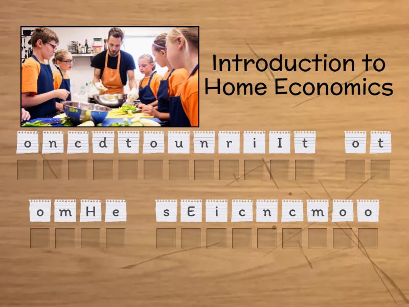Home Economics Topics (HA) - Anagram