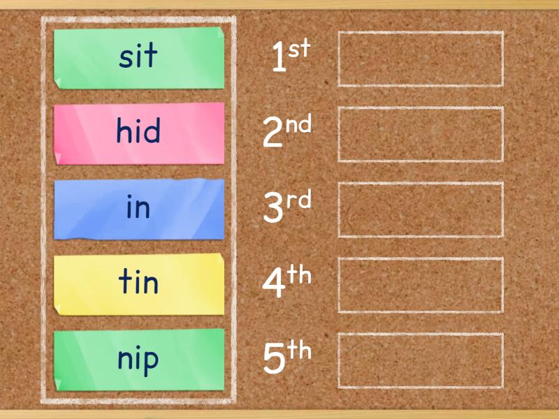 Alphabetical Order - i cvc - Rank order