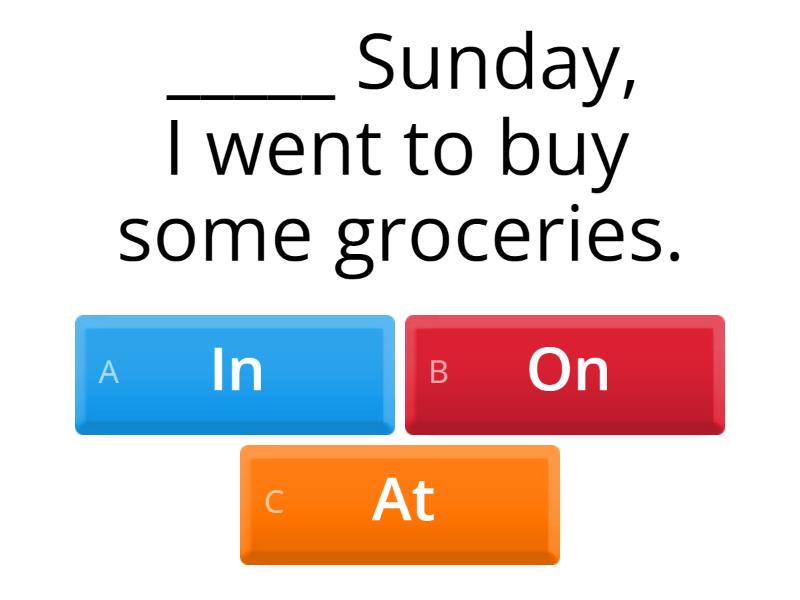 PREPOSITION (TIME) - Quiz