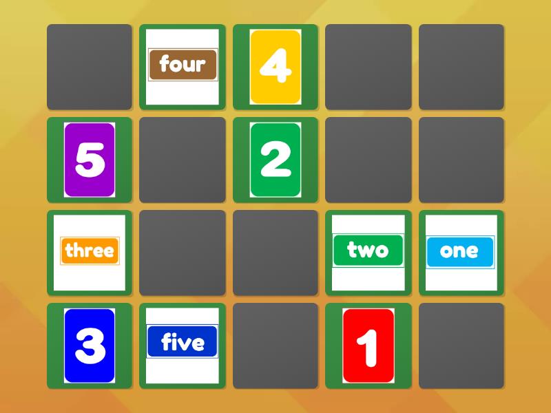 Numbers 1-10 - Matching pairs