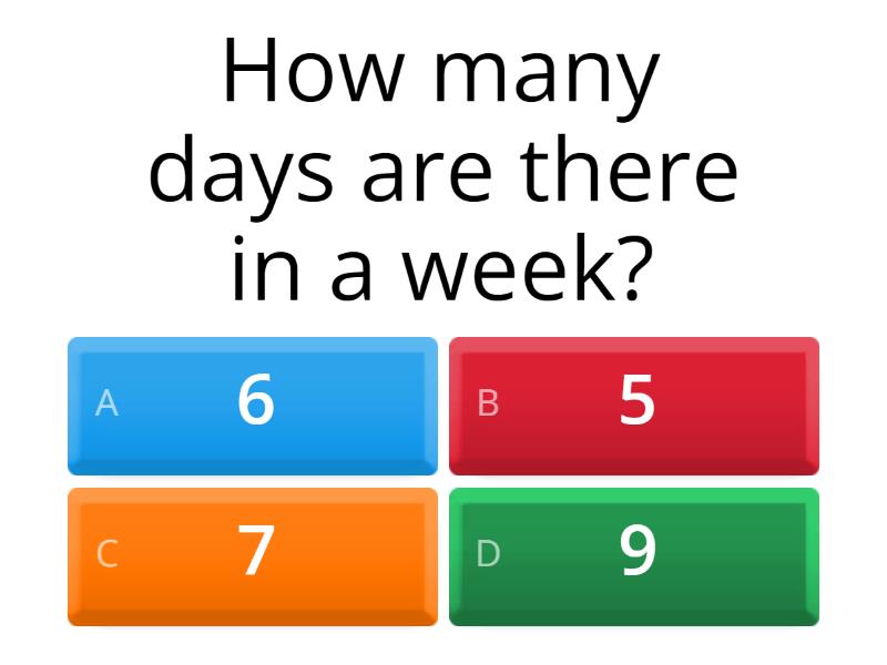 Days of the week - Quiz