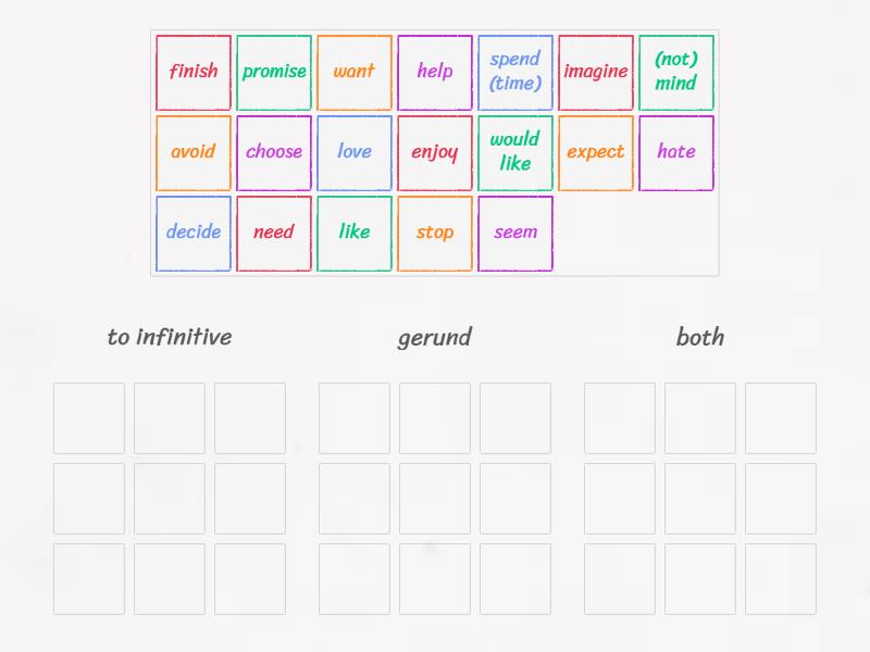 A2 - Verb Patterns - Group sort