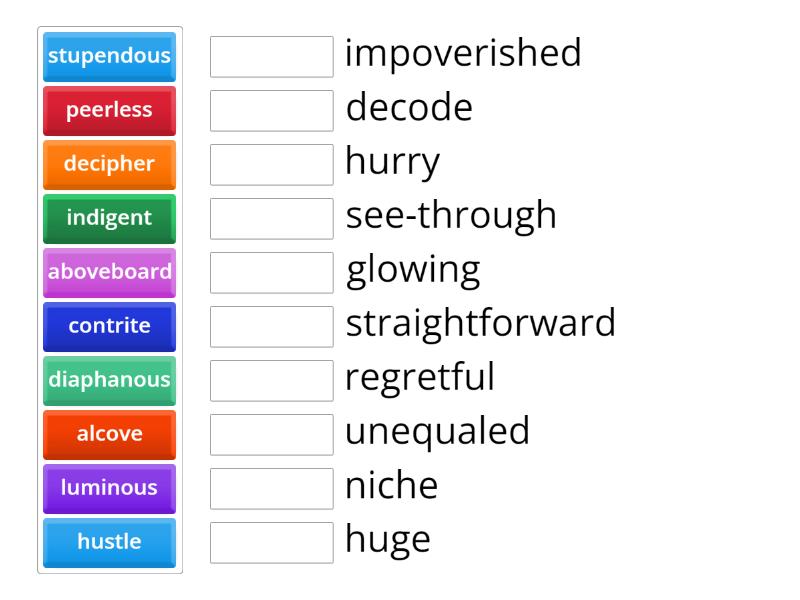 5- SAT- lesson 4 -synonyms - Match up