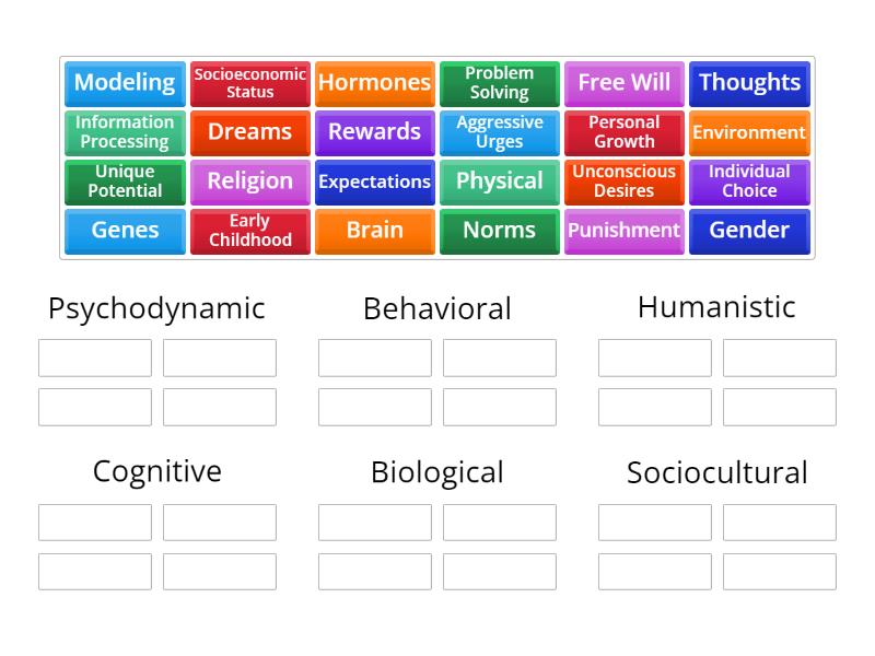 Psychology's Perspectives - Group sort
