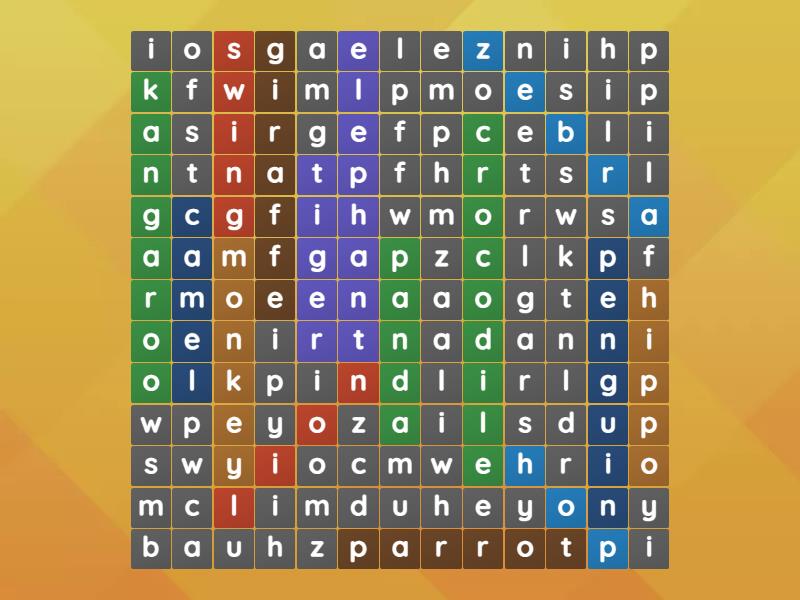 primary 2 unit 7 (word search) - Sopa de letras