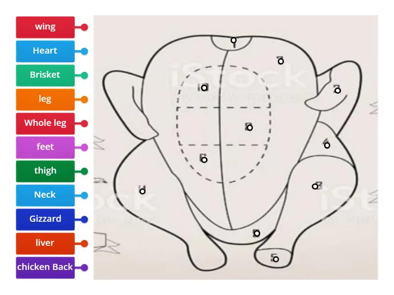 Poultry Cut - Diagrama con etiquetas