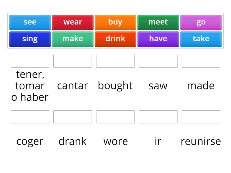 Irregular verbs snap couples - Match up