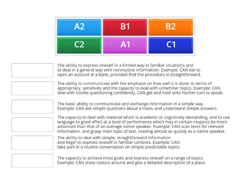 CEFR Levels - Match up