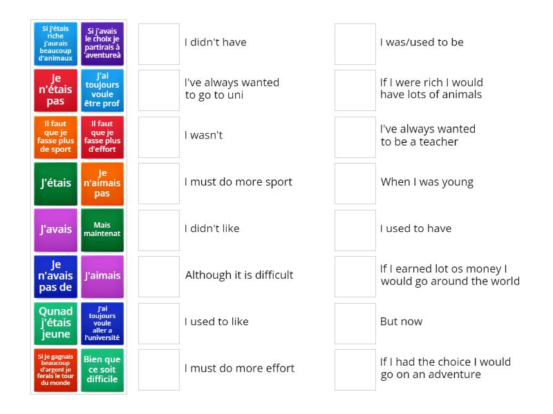 Wow sentences - Match up