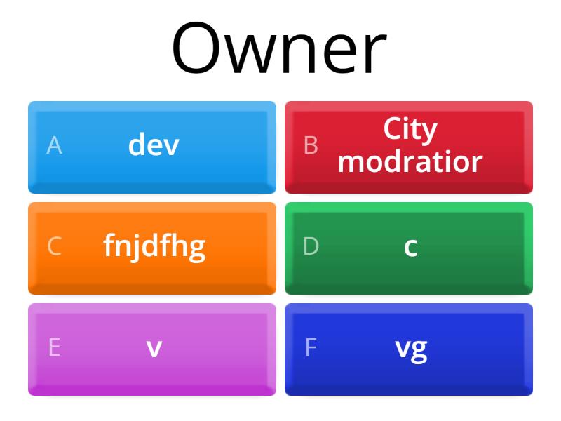 Matching owner - Quiz