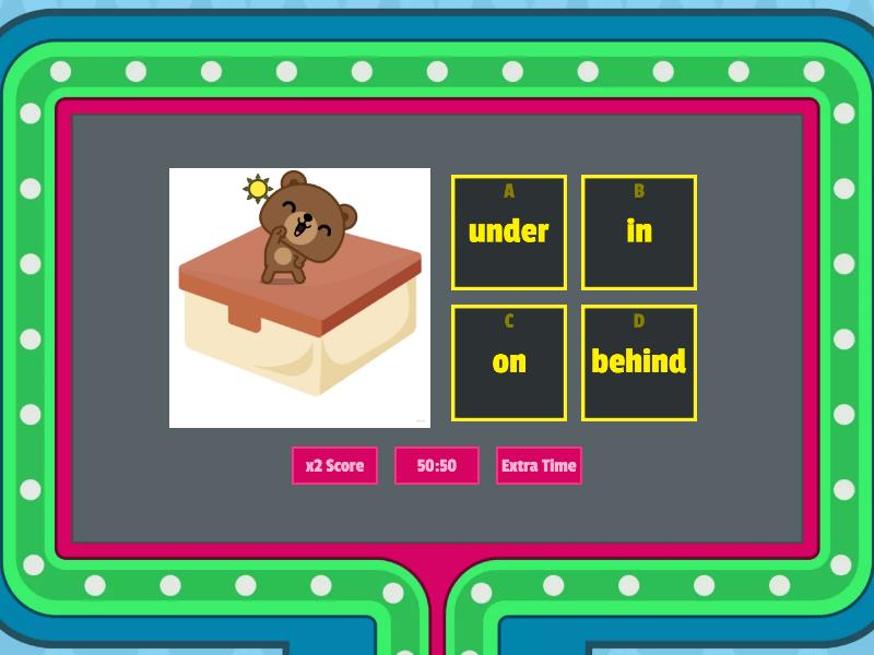Prepositions of place (on/in/under/behind/next to/on front of) game ...