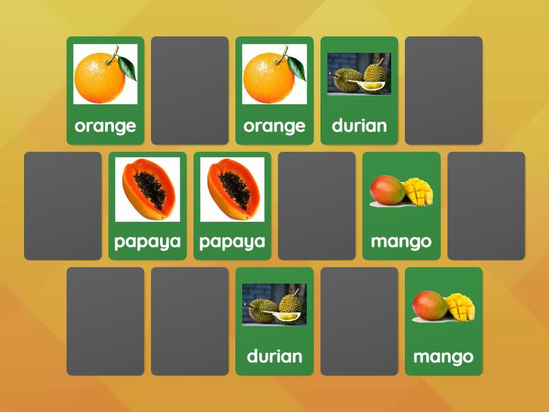 NAME FRUITS - Matching pairs