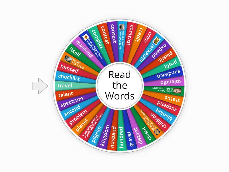 Jackpot! Multisyllabic Word Practice (closed syllables) - Random wheel