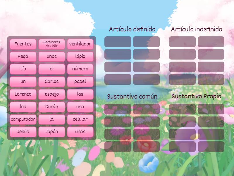 Artículos y sustantivos - Group sort