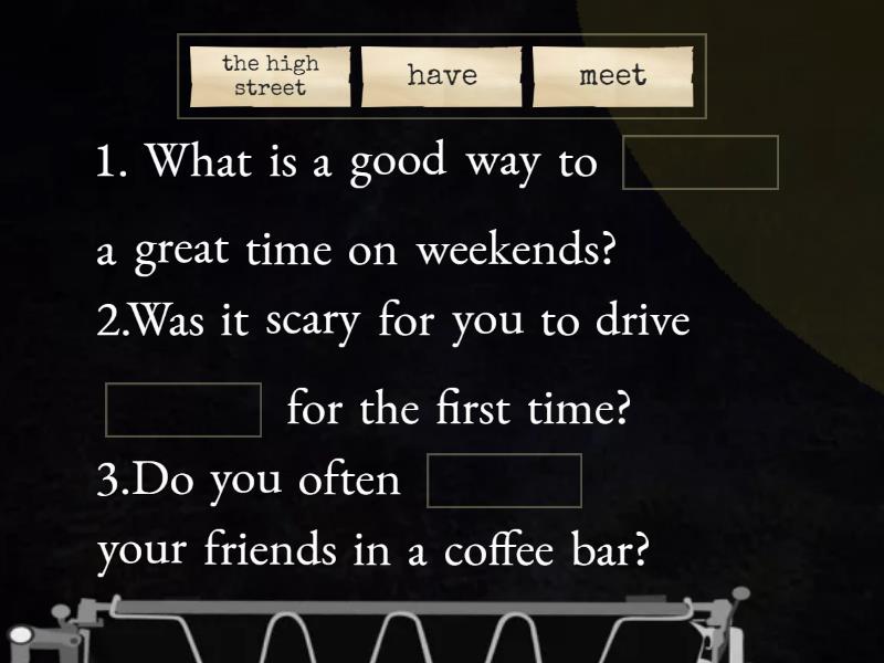 One dark October evening.Verb phrases. Finish the questions and answer ...