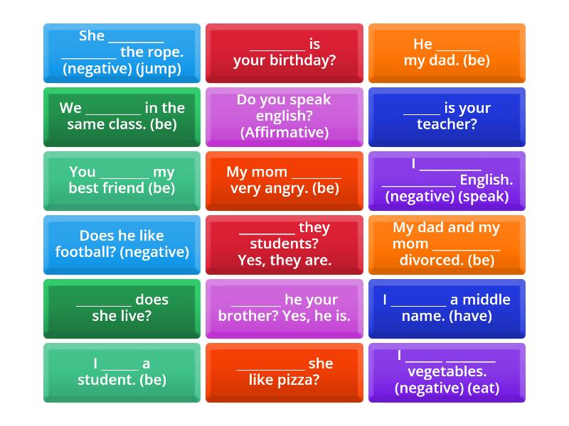 Present Simple - Flip tiles