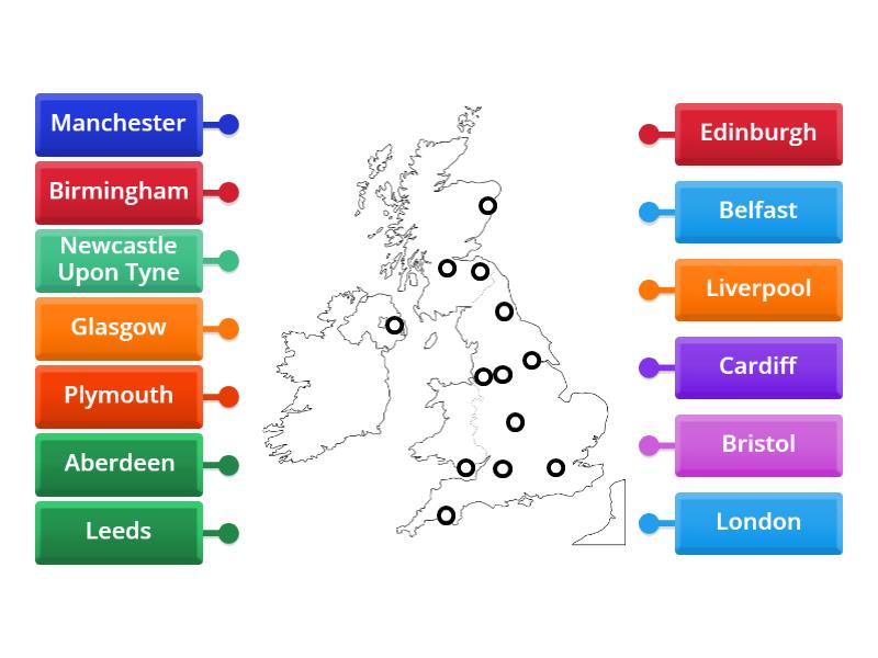 Cities of the UK - Labelled diagram