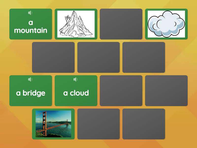 KG3 Unit 8 Vocabulary - Matching pairs