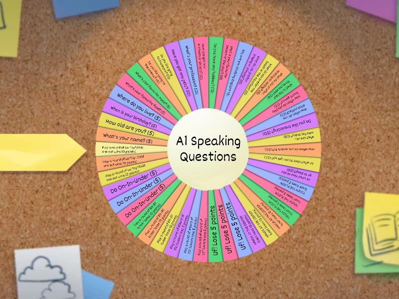 A1 Speaking Questions with Dares and Points - Spin the wheel