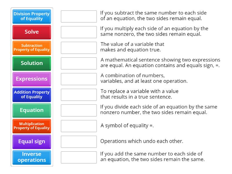 Chapter 7 Vocabulary - Match up