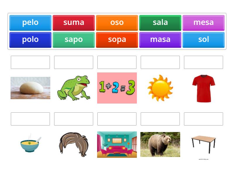 Palabras con m, s, l, p - Match up