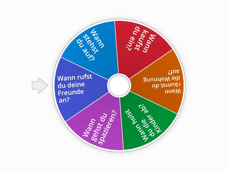 Trennbare Verben - Wann machst du was? - Rueda aleatoria