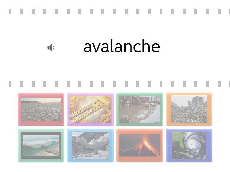 Natural disasters - Matching Game (limited time) - Find the match