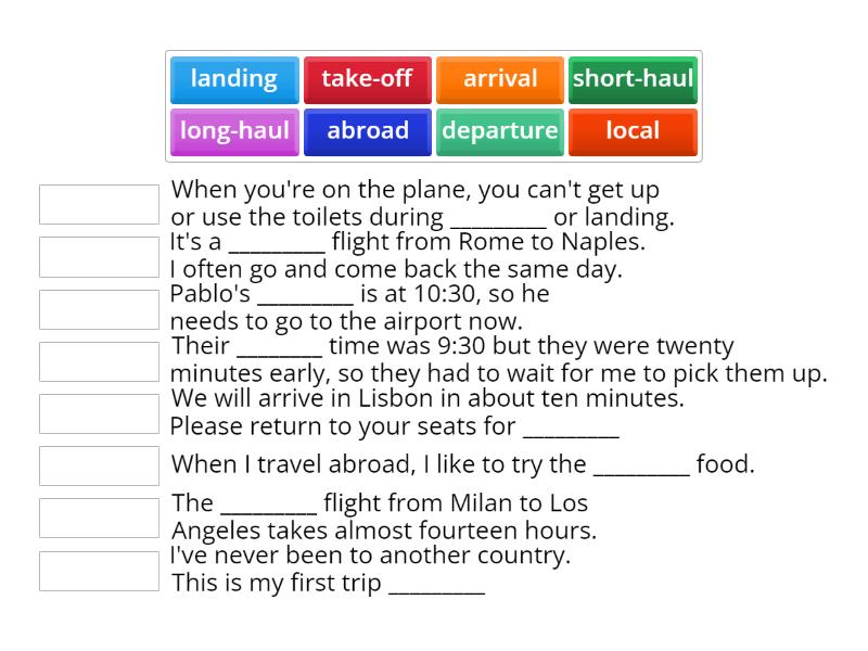 Match the key words to the correct sentences - Match up