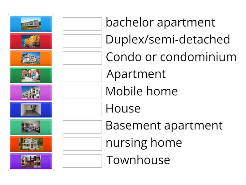 Types of Housing - Match up