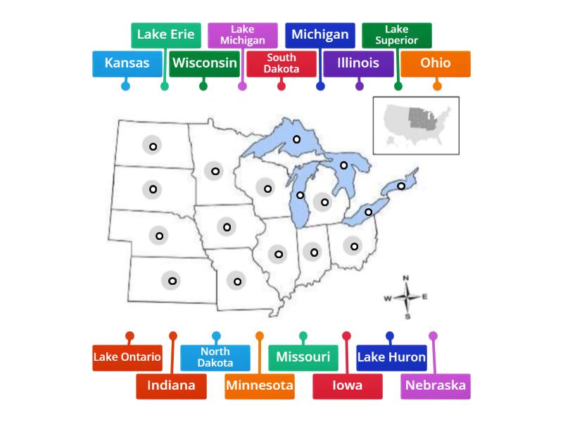 Midwest States - Labelled diagram