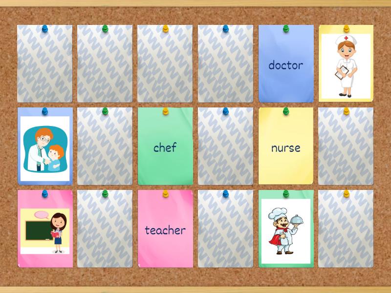 Jobs flashcards 1 memory games - Matching pairs
