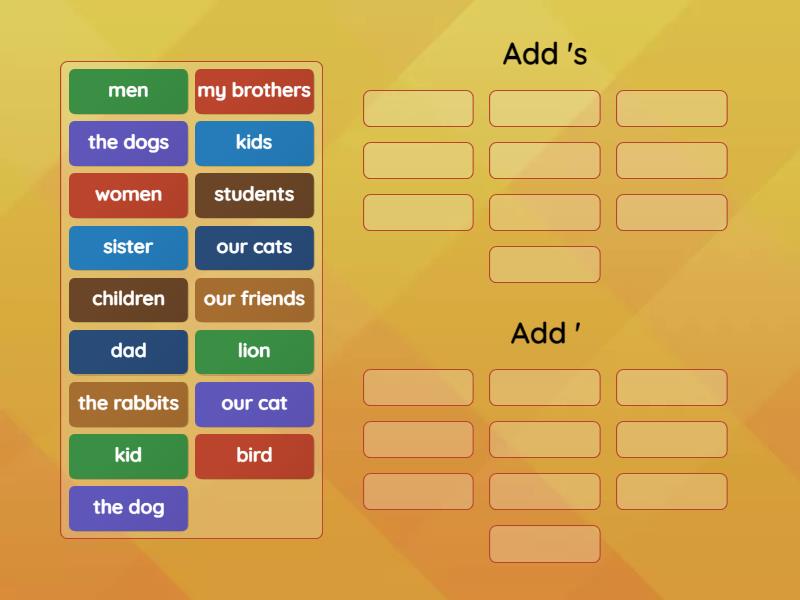 Possessive Case ('s) - Group sort