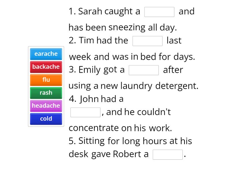 Health-related sentences - Complete the sentence