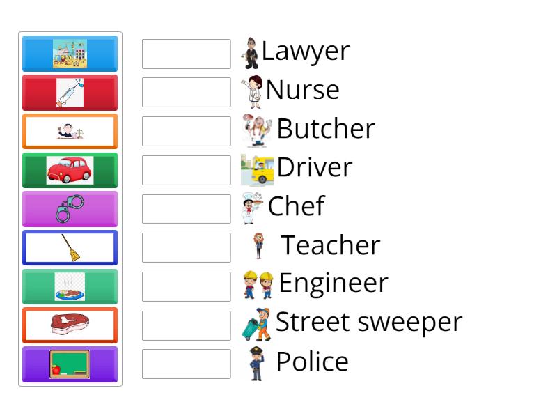 OCCUPATIONS AND PROFESSIONS - Une las parejas