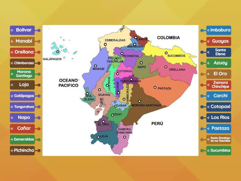 Mapa del Ecuador - Ordena correctamente las Provincias del Ecuador ...