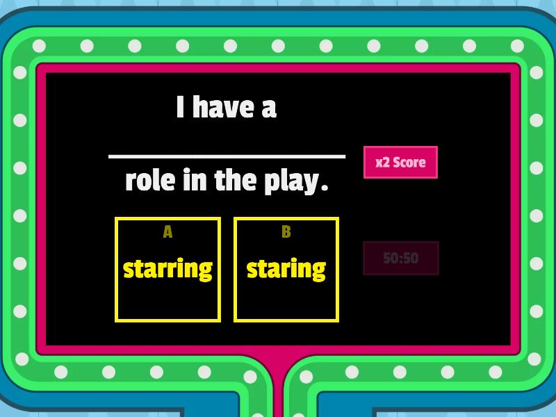 Silent E/CVC Doubling Rule (choose the correct word) - Gameshow quiz