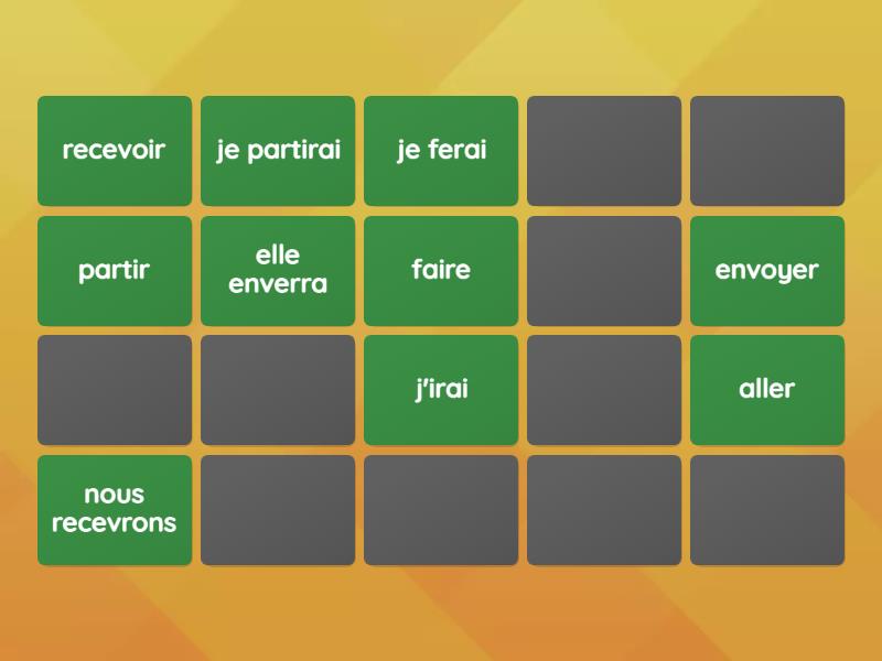 Futur simple - trouve les pairs! - Matching pairs