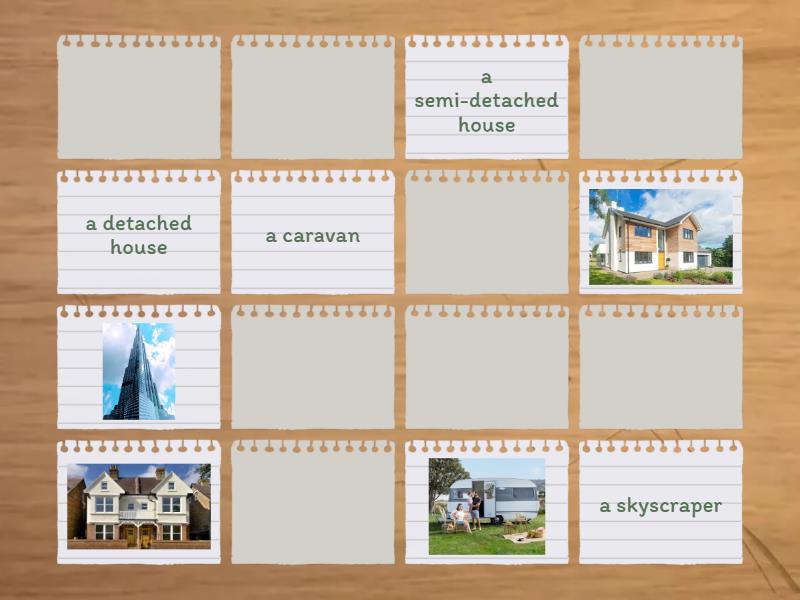 Types of houses - Matching pairs
