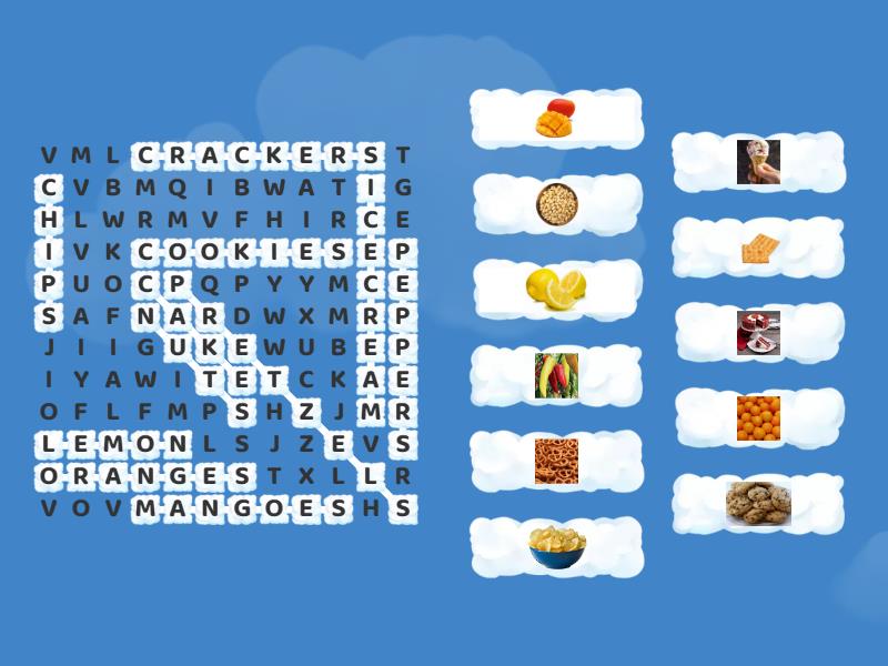 snacks and other food 0903 - Wordsearch