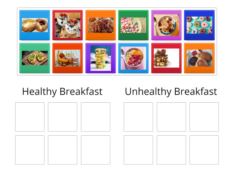 Healthy VS Unhealthy Breakfast - Group sort