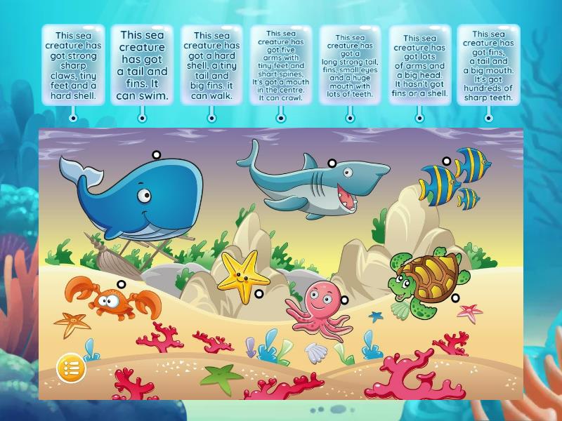 Sea creatures - Labelled diagram