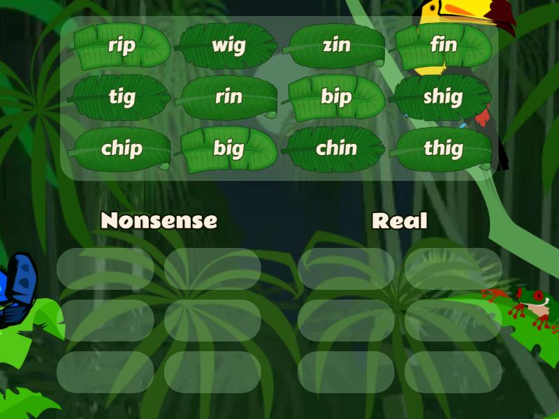 Nonsense vs. Real Words (i word families) - Group sort