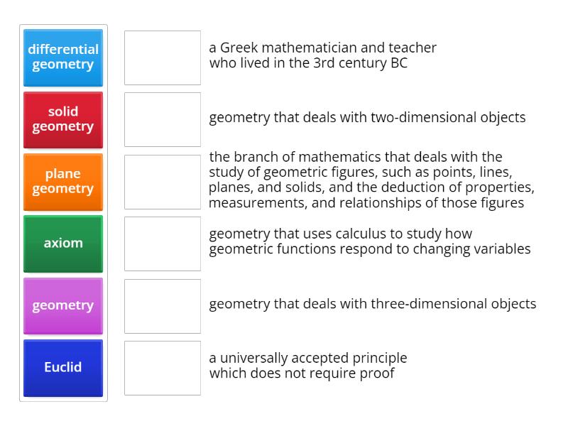 Geometry A Unit 1 Lesson 1 - Match up