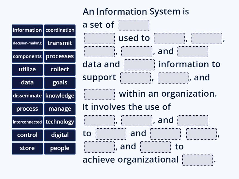1. Information System Definition - Completar la frase