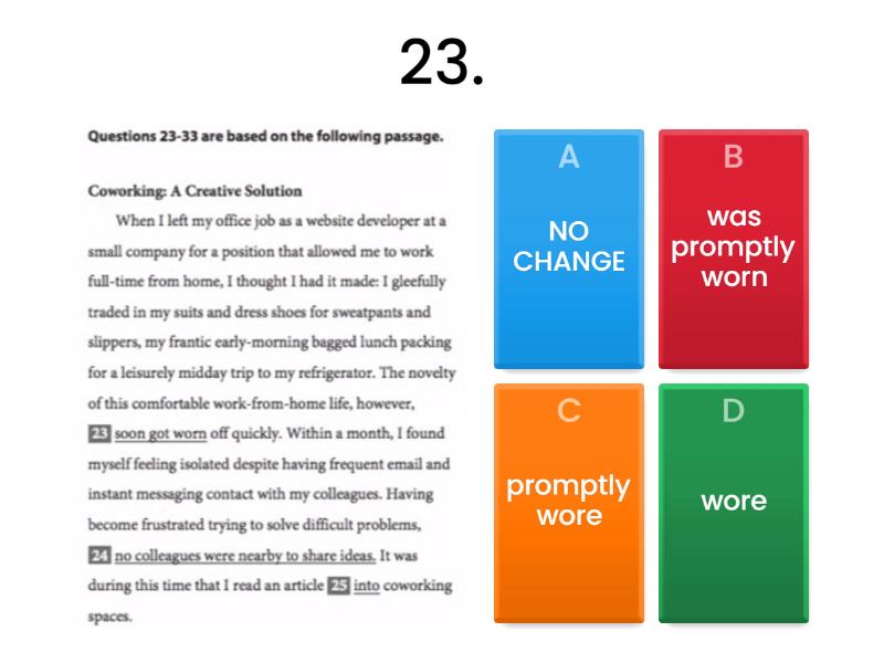 SAT Writing and Language - Quiz